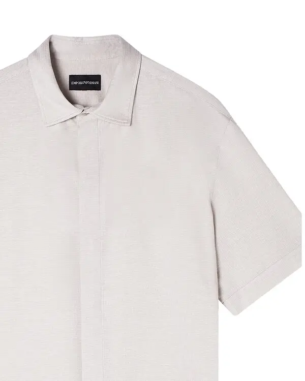 Emporio Armani Techno Seersucker Short Sleeve Shirt