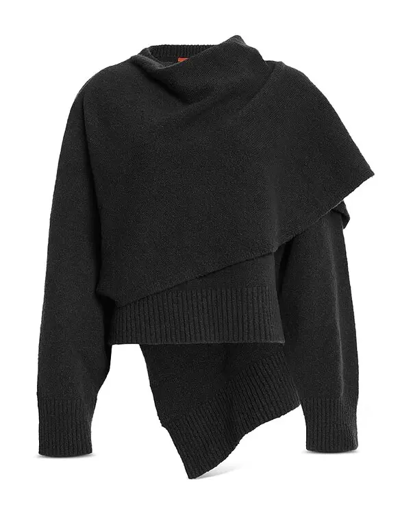 Altuzarra Palmer Asymmetrical Crewneck Sweater - Black
