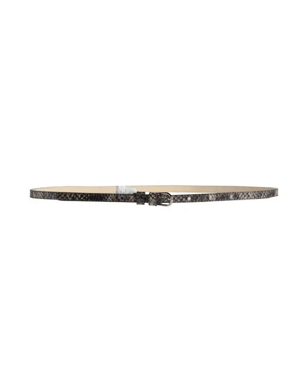 PLEASE Skinny Snakeskin-print Belt - Brown
