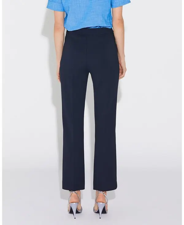CALLAS MILANO Lola High Density Crepe Stretch Cropped Flare Trousers - Navy