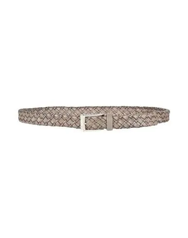 MOORER Leather Woven Belt - Grey