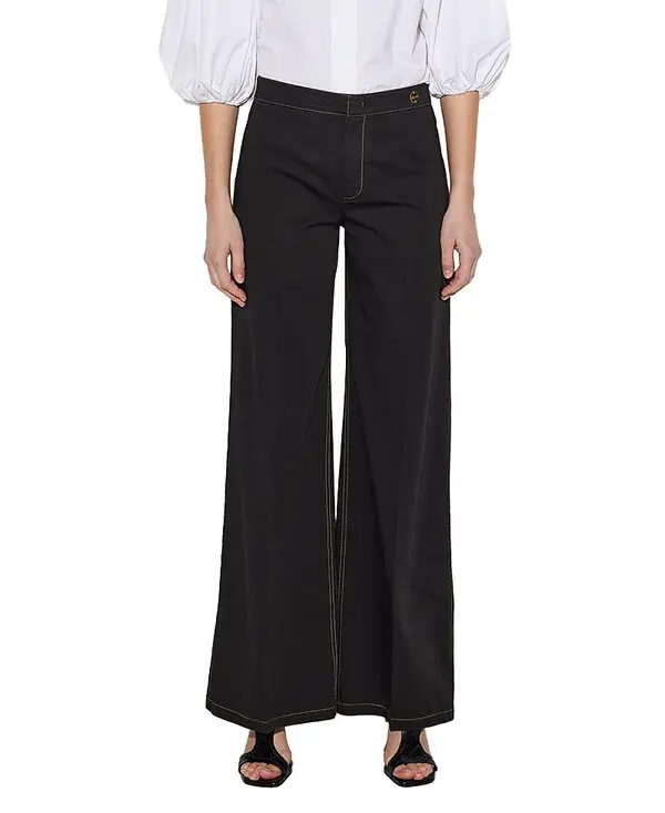 CALLAS MILANO Jane Cotton Stretch Flare Trousers - Black