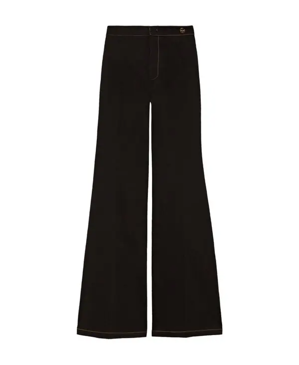 CALLAS MILANO Jane Cotton Stretch Flare Trousers - Black