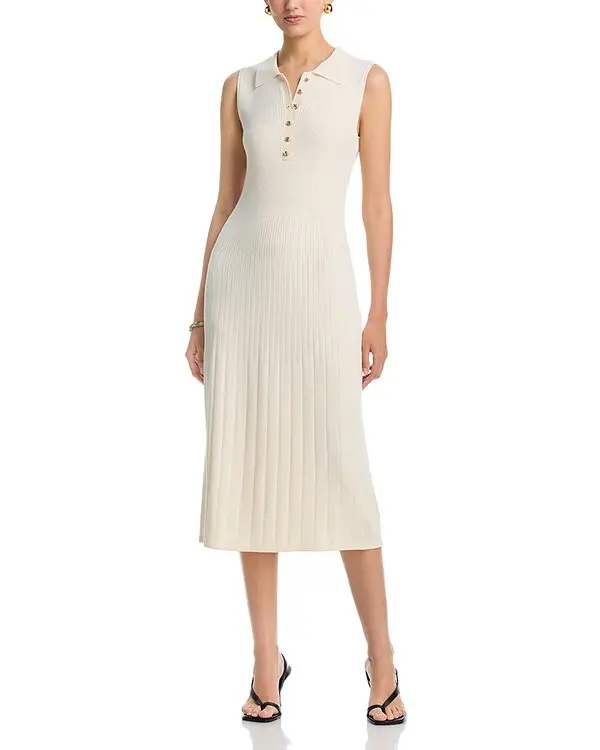 T Tahari Variegated Rib Midi Dress