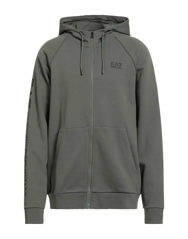 EA7 Cotton Blend Full-zip Hoodie