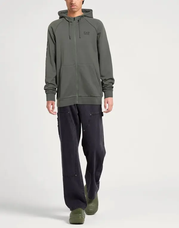 EA7 Cotton Blend Full-zip Hoodie