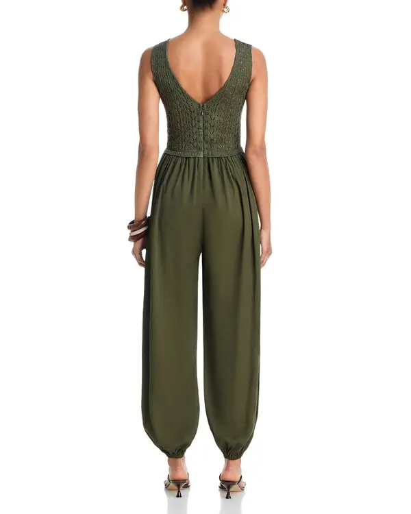 Aqua Crochet Balloon Jumpsuit