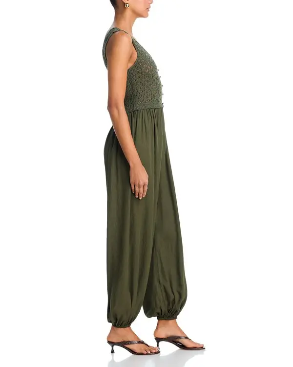 Aqua Crochet Balloon Jumpsuit