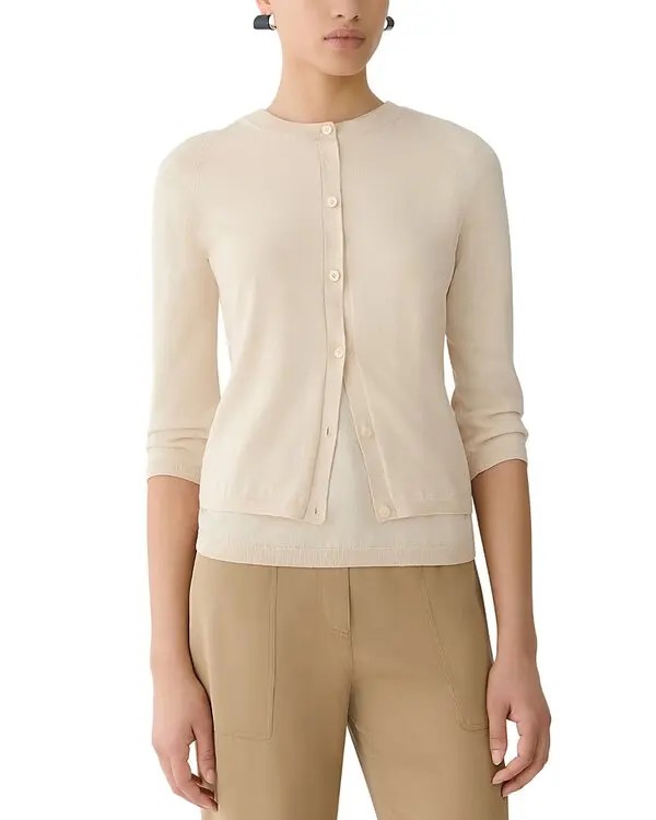 Lafayette 148 New York Cropped Button Front Cardigan