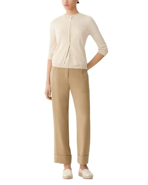 Lafayette 148 New York Cropped Button Front Cardigan