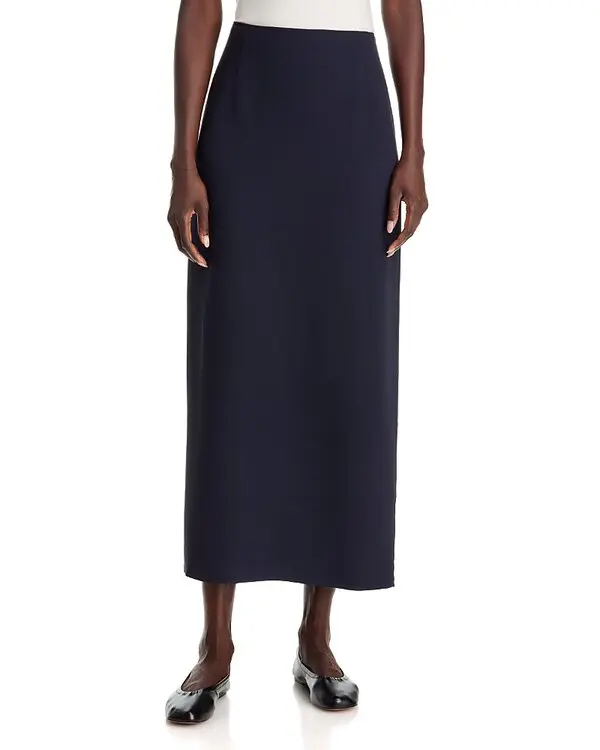 Lafayette 148 New York Straight Maxi Skirt In Silk Blend - Ink