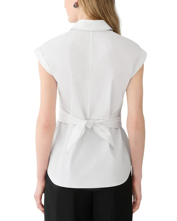 Lafayette 148 New York Cap Sleeve Tie Back Top