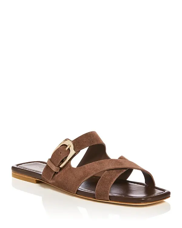 STUART WEITZMAN Sai Suede Sandals - Cigar