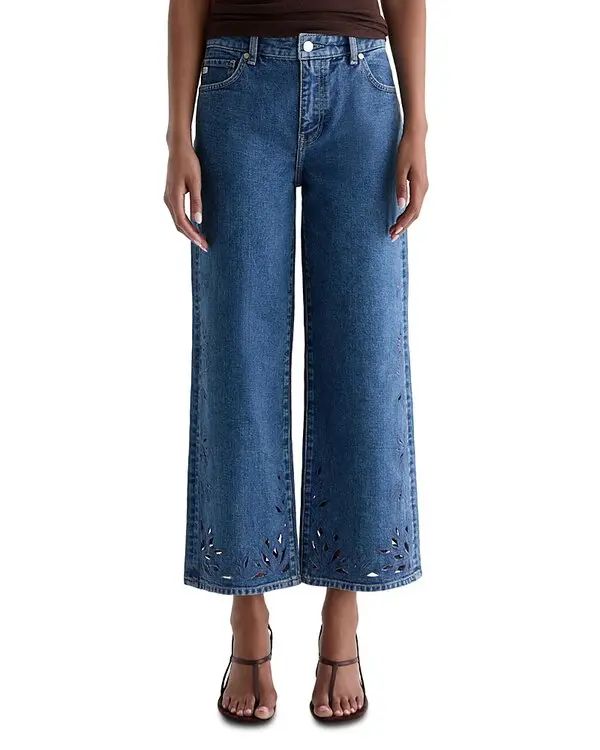 Ag Malb Saige Mid-rise Wide Leg Crop Jeans