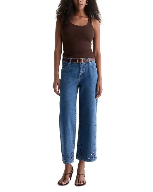 Ag Malb Saige Mid-rise Wide Leg Crop Jeans