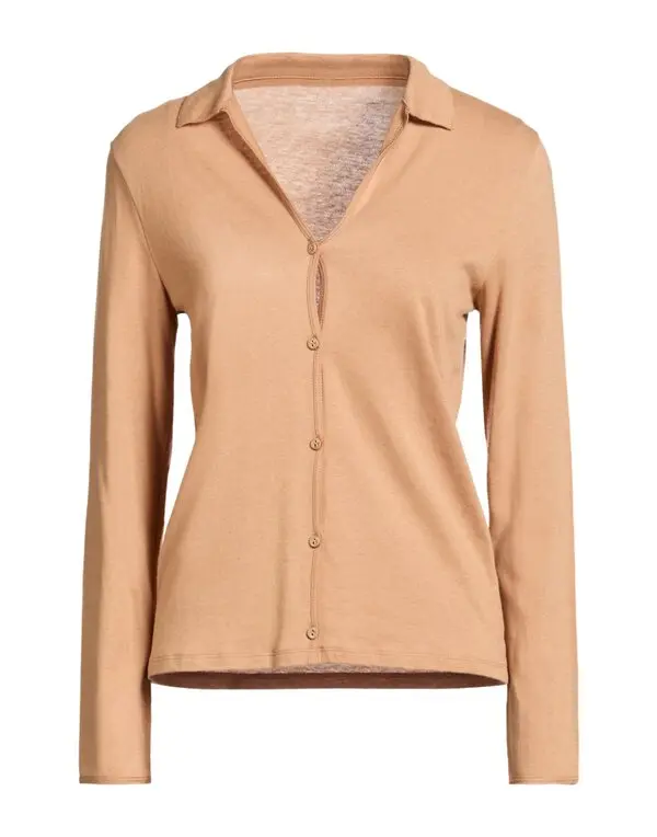 Majestic Filatures Long Sleeve Organic Cotton And Cashmere Shirt - Camel
