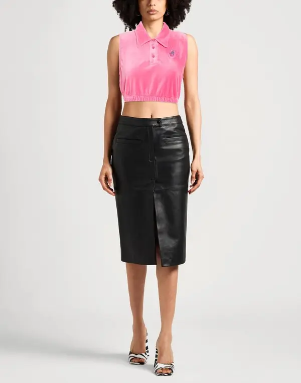 Moschino Velvet Cropped Polo Shirt