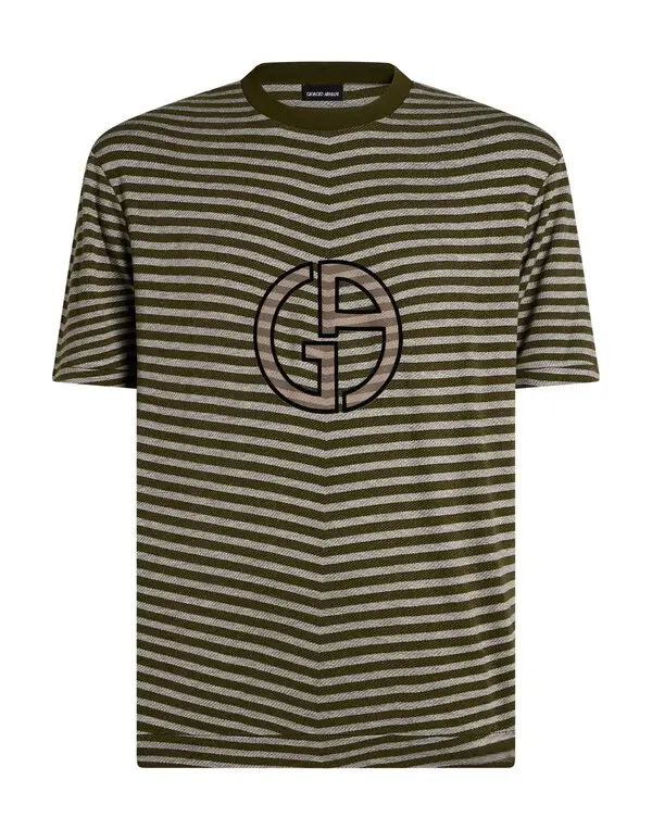 Giorgio Armani T-shirt Military Size Viscose, Elastane - Green