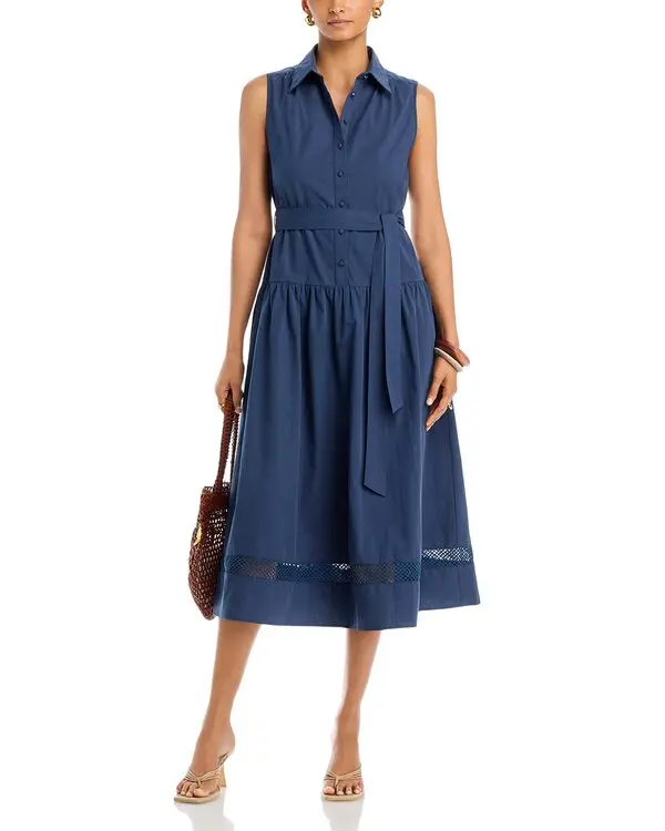 AREA STARS Ruki Printed Midi Dress - Navy