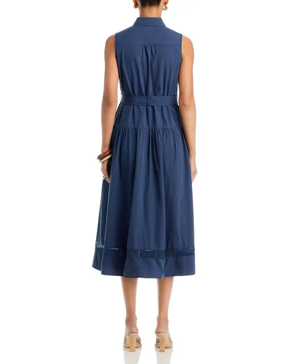 AREA STARS Ruki Printed Midi Dress - Navy