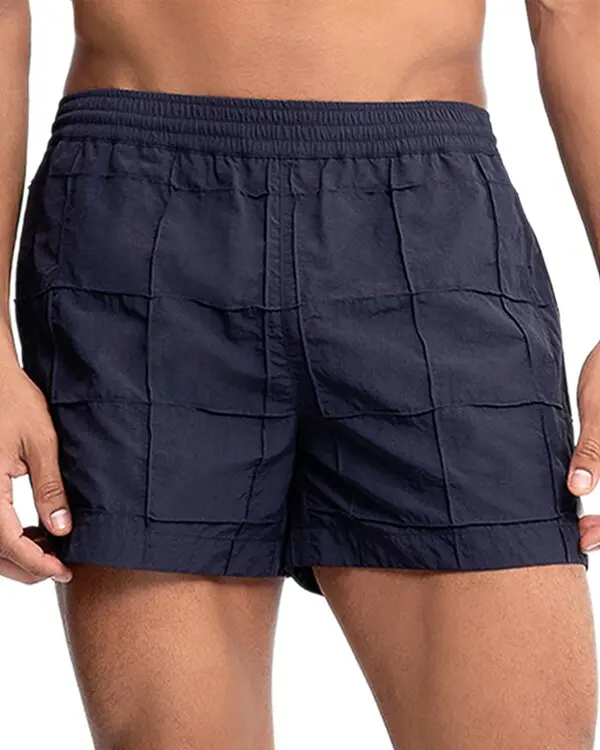 AUTO-REPLY Grid Pintuck Sebastian 4" Swim Trunks - Storm