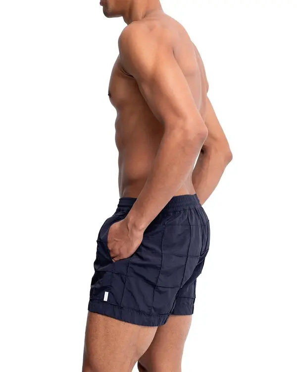 AUTO-REPLY Grid Pintuck Sebastian 4" Swim Trunks - Storm