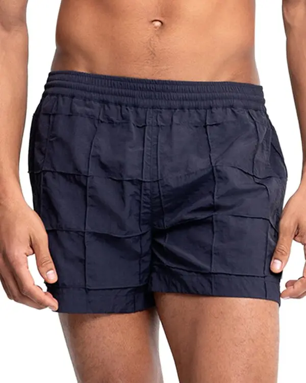 AUTO-REPLY Grid Pintuck Sebastian 4" Swim Trunks - Storm