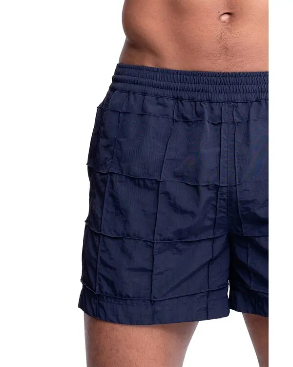 AUTO-REPLY Grid Pintuck Sebastian 4" Swim Trunks - Storm