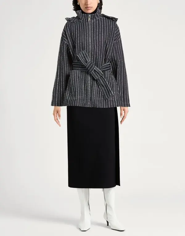 Khrisjoy Striped Denim Jacket With Detachable Hood