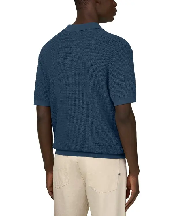 Boggi Milano Knit Polo Shirt - Blue