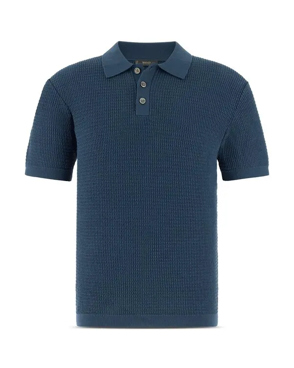 Boggi Milano Knit Polo Shirt - Blue