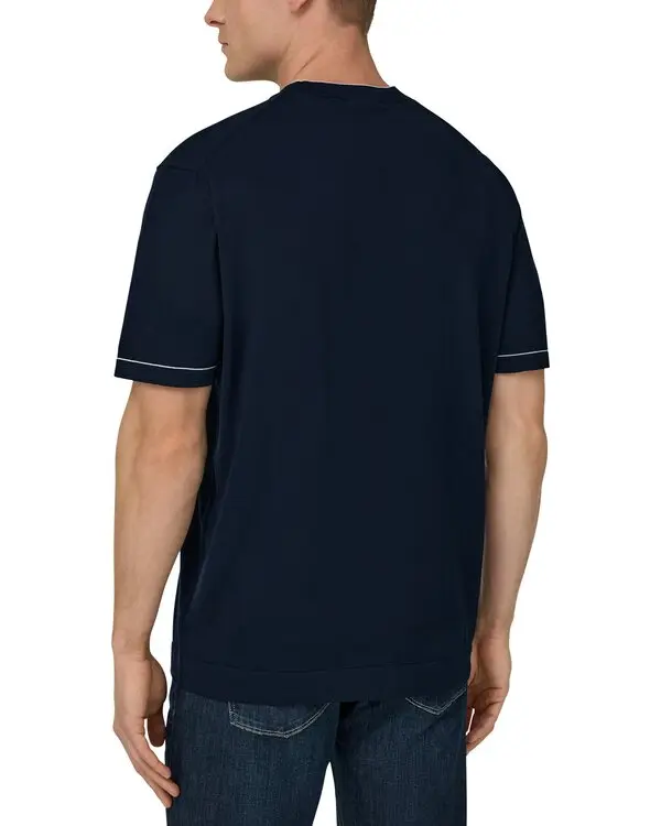 Boggi Milano Cotton Crepe Knit T-shirt - Navy Blue