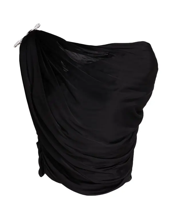 Giuseppe Di Morabito Viscose Cropped Top With Crystal Embellishment - Black
