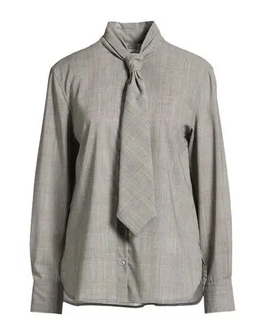 OTTOD'AME Glen Plaid Crepe Shirt With Tie Detail