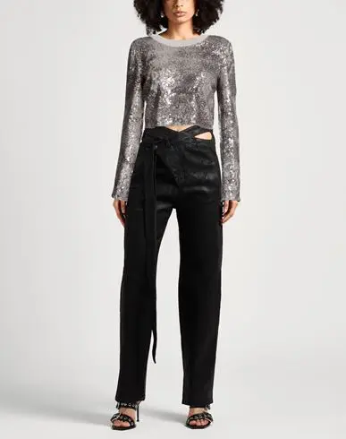 Iceberg Sequin Tulle Crewneck Long Sleeve Top