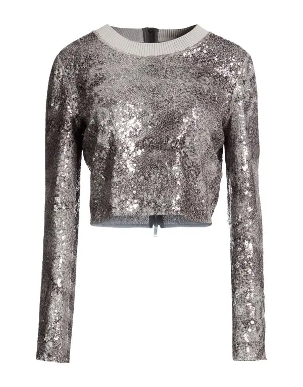 Iceberg Sequin Tulle Crewneck Long Sleeve Top