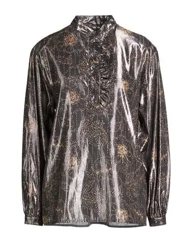 OTTOD'AME Cotton Lamé Long Sleeve Top - Lead