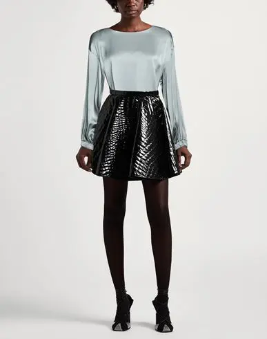 OTTOD'AME Viscose Crewneck Long Sleeve Top - Blue