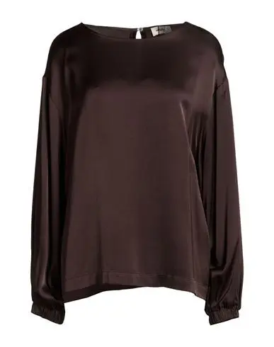 OTTOD'AME Viscose Crewneck Long Sleeve Top - Brown