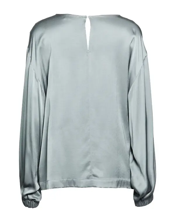 OTTOD'AME Bronze Viscose Crewneck Long Sleeve Top - Sky Blue