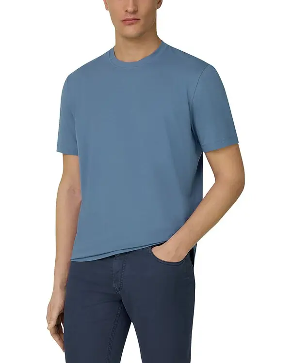 Boggi Milano T Shirt In Stretch Pima Cotton - Light Blue
