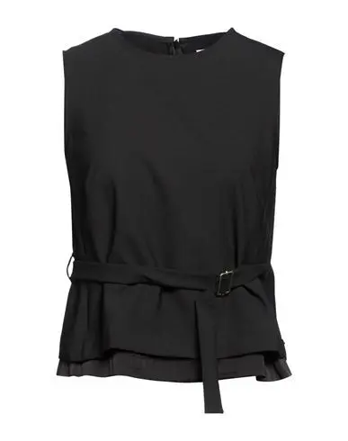 OTTOD'AME Sleeveless Crewneck Top With Belt Detail