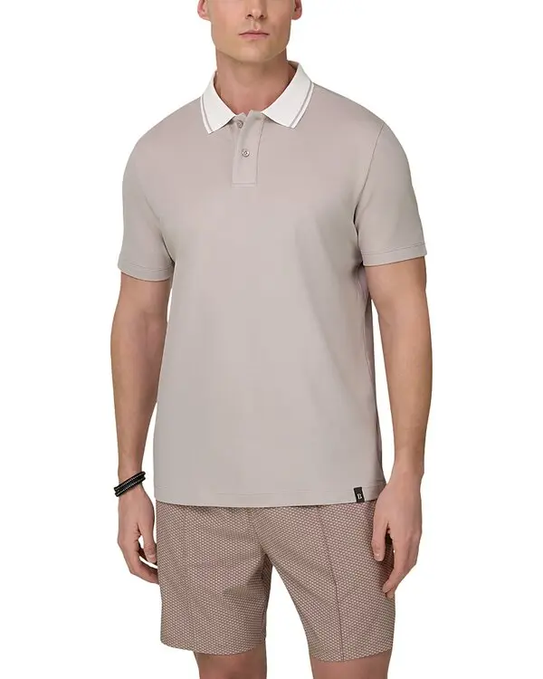 Boggi Milano High Performance Pique Polo Shirt With S Cafe Yarn - Sand