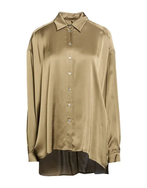 OTTOD'AME Oversized Satin Shirt - Green