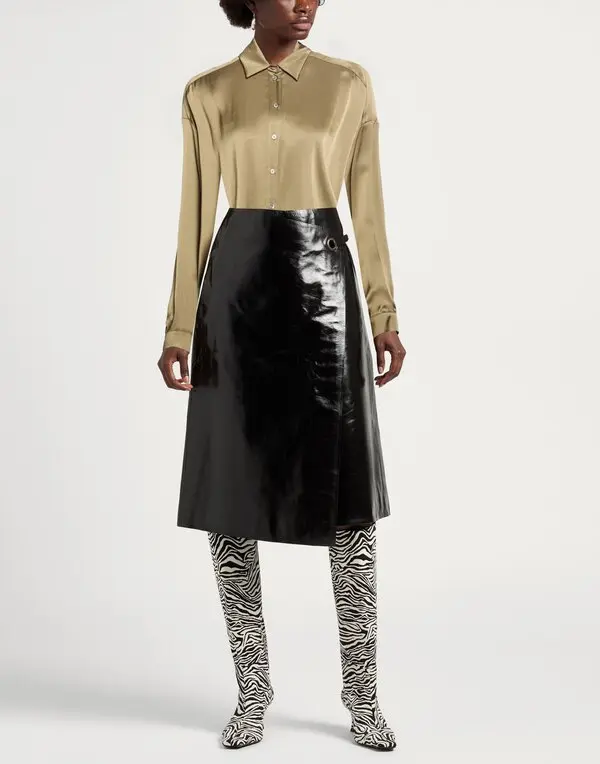 OTTOD'AME Oversized Satin Shirt - Green