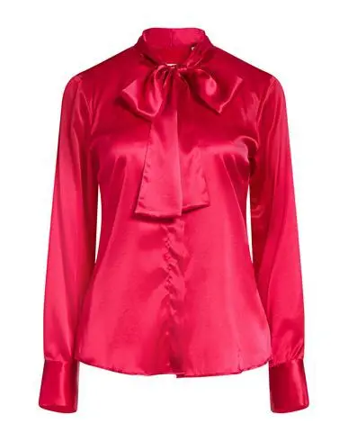 XACUS Silk Stretch Bow Shirt - Fuchsia