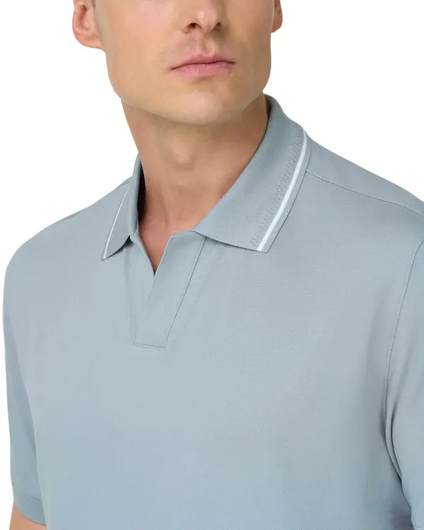 Boggi Milano High Performance Pique Polo Shirt With S Cafe Yarn - Light Blue