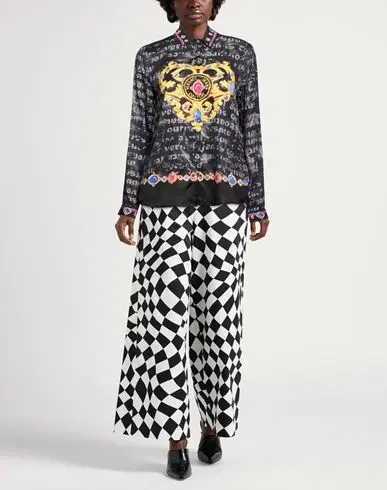 Versace Viscose Twill Logo Print Shirt - Black