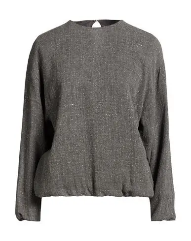 OTTOD'AME Long Sleeve Crewneck Top In Viscose, Virgin Wool, Polyester, And Polyamide