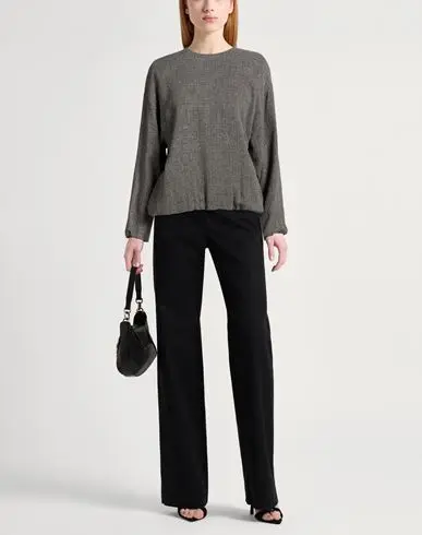 OTTOD'AME Long Sleeve Crewneck Top In Viscose, Virgin Wool, Polyester, And Polyamide